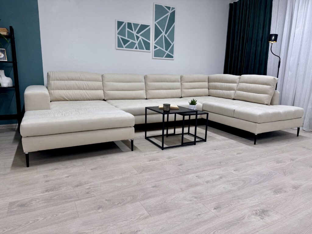 U-kujuline diivan "BRANDWOOD", voodifunktsiooni ja pesukastiga - decobox.ee